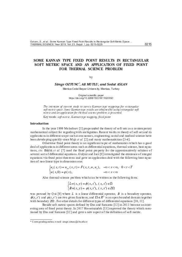 Pdf Some Kannan Type Fixed Point Results In Rectangular Soft Metric Space And An Application