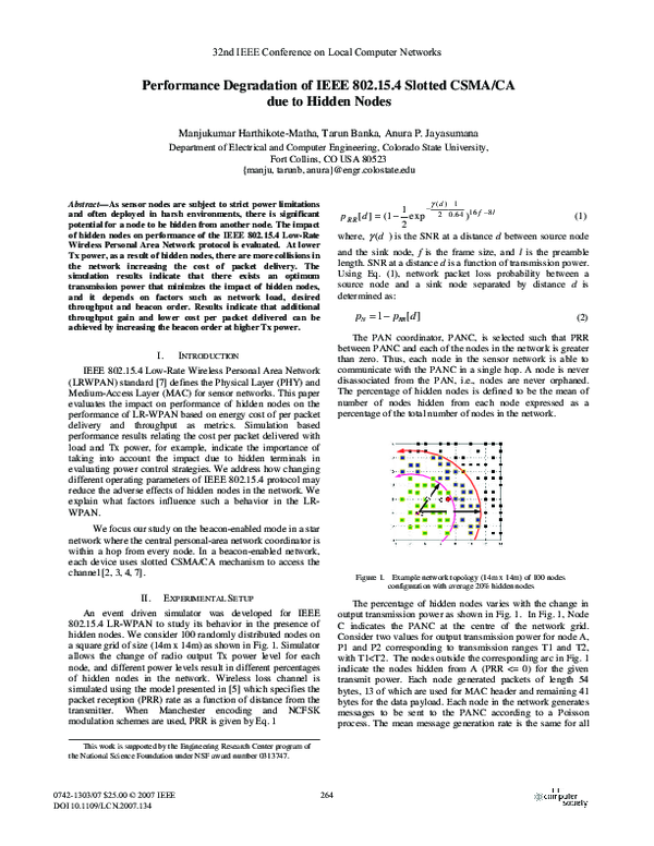 (PDF) Performance Degradation of IEEE 802.15.4 Slotted CSMA/CA due to ...