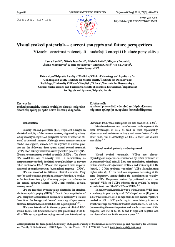 (PDF) Visual evoked potentials - current concepts and future perspectives