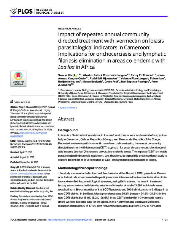 (PDF) Impact of repeated annual community directed treatment with ...