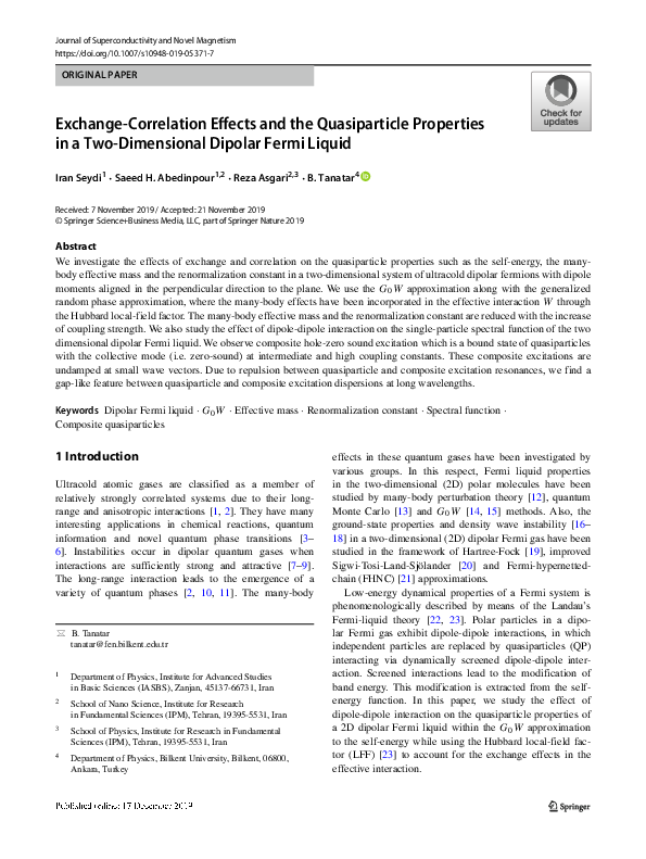 (PDF) Exchange-Correlation Effects and the Quasiparticle Properties in ...