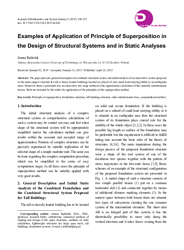 (PDF) Examples of Application of Principle of Superposition in the ...