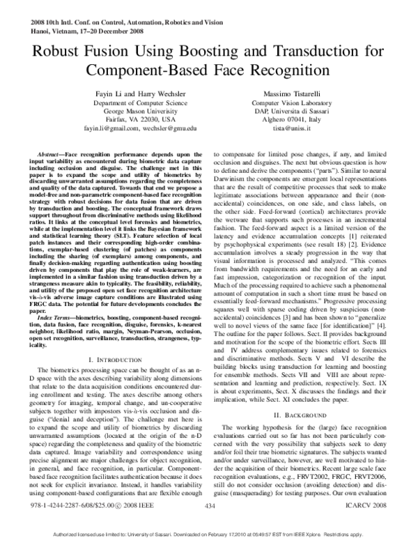 (PDF) Robust fusion using boosting and transduction for component-based ...