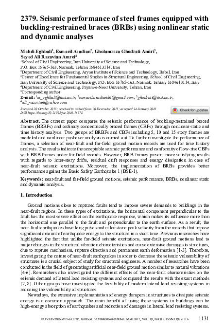 Pdf Seismic Rehabilitation Of Skewed And Curved Bridges Using A New Generation Of Buckling