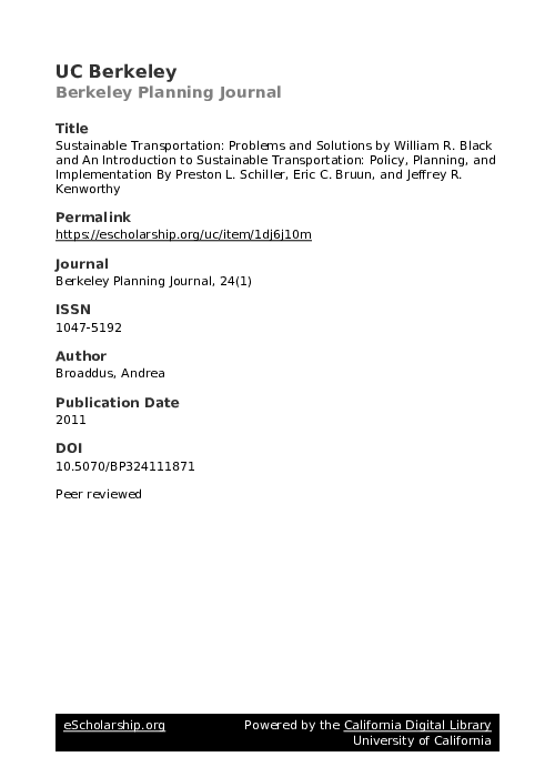 (PDF) Sustainable Transportation: Problems and Solutions by William R ...