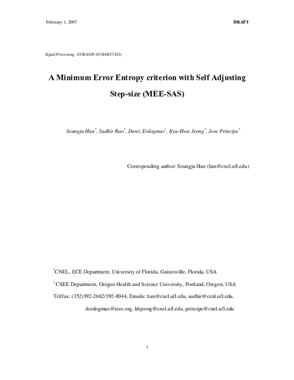 (PDF) A minimum-error entropy criterion with self-adjusting step-size (MEE-SAS)