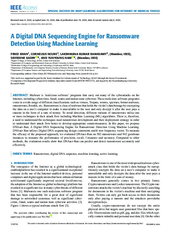 (PDF) A Digital DNA Sequencing Engine for Ransomware Detection Using ...