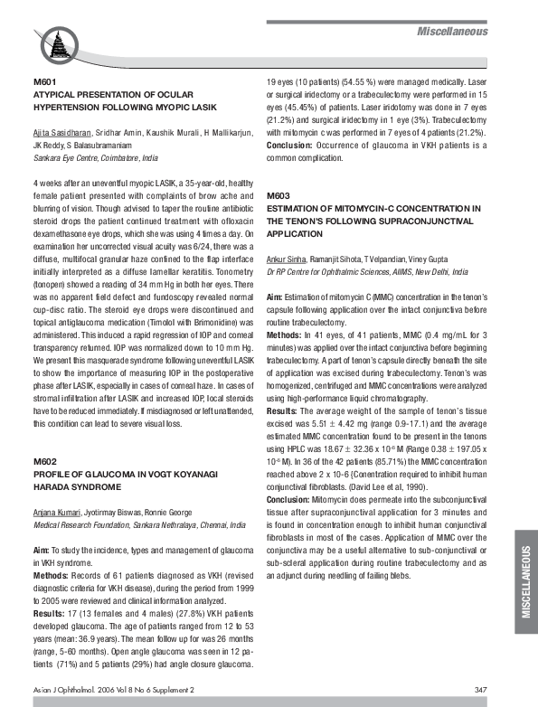 (PDF) IOP Changes after Intravitreal Triamcinolone Injection during ...