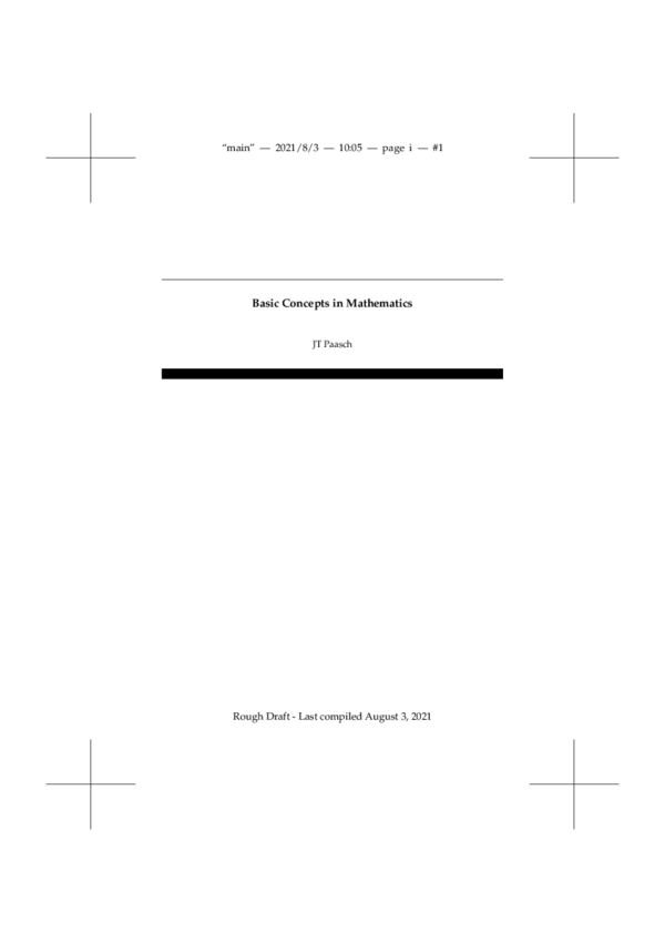 Pdf Basic Concepts In Mathematics
