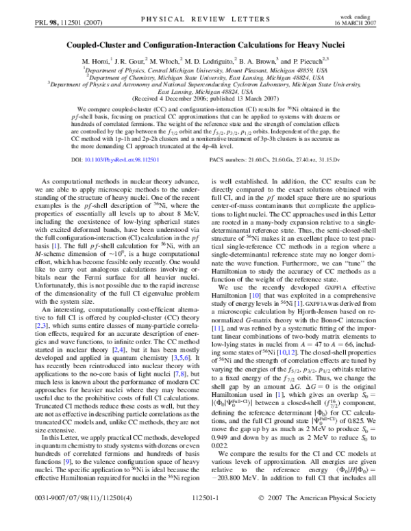 (PDF) Coupled-cluster and configuration-interaction calculations for ...