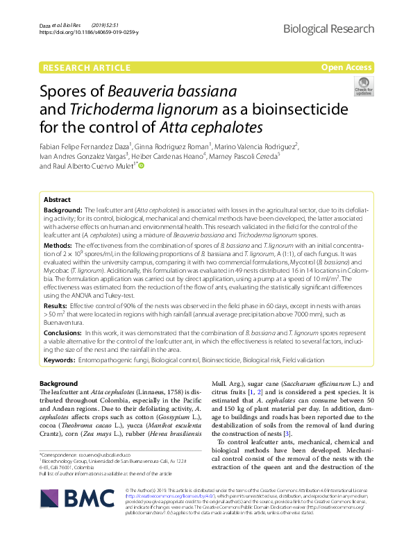 (PDF) Spores of Beauveria bassiana and Trichoderma lignorum as a ...