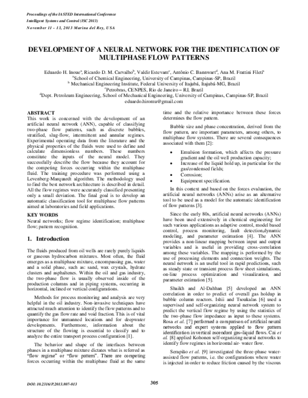 (PDF) Development of a Neural Network for the Identification of Multiphase Flow Patterns