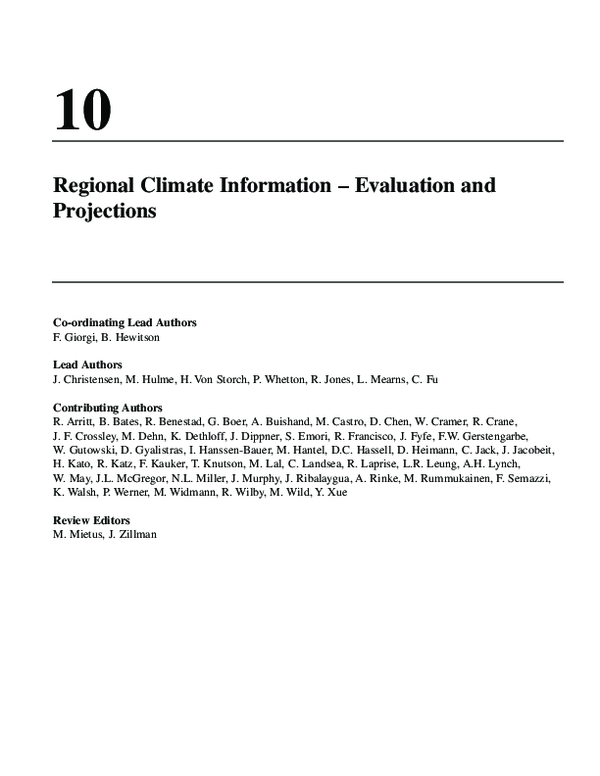 (PDF) Regional climate information-evaluation and projections