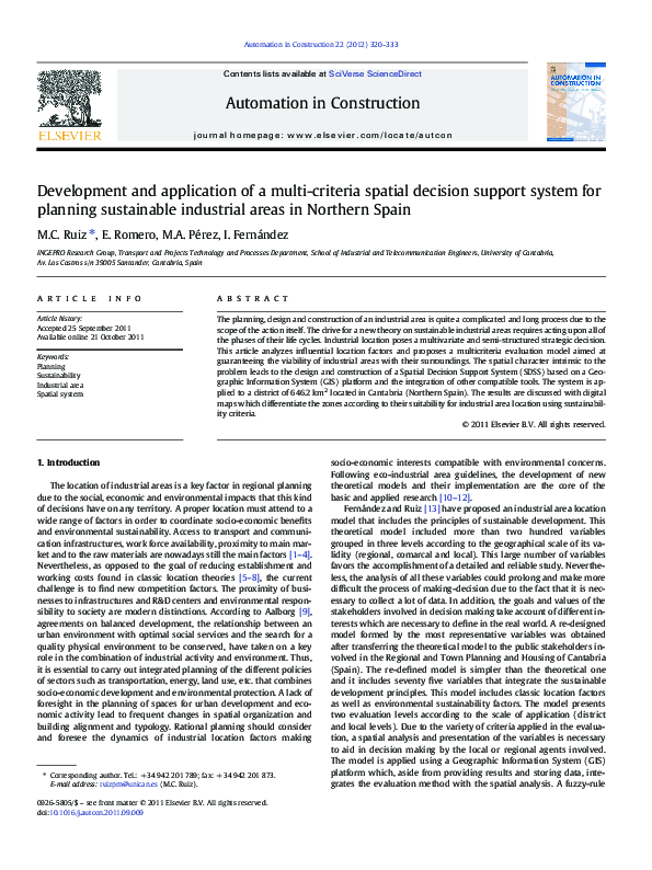 Pdf Development And Application Of A Multi Criteria Spatial Decision Support System For