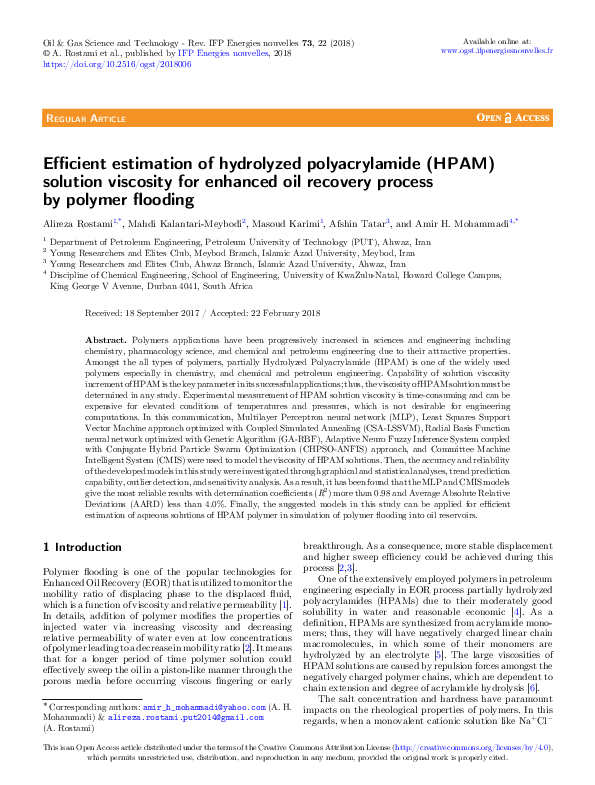 (PDF) Efficient estimation of hydrolyzed polyacrylamide (HPAM) solution ...