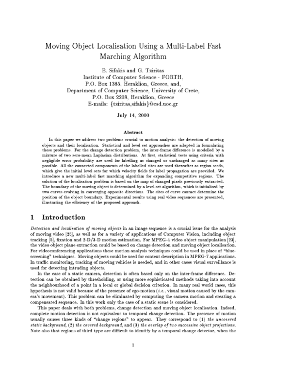 Pdf Moving Object Localisation Using A Multi Label Fast Marching Algorithm 2584