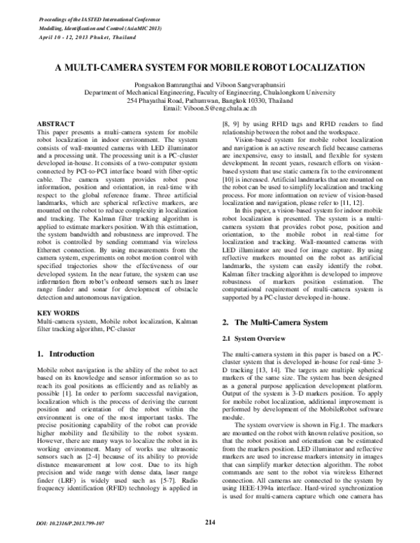 (PDF) A Multi-Camera System for Mobile Robot Localization