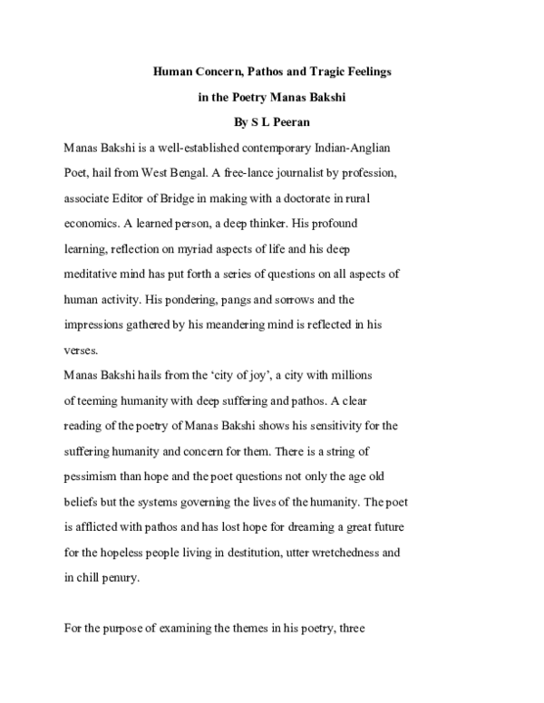 (DOC) Human Concern, Pathos and Tragic Feelings in the Poetry Manas ...
