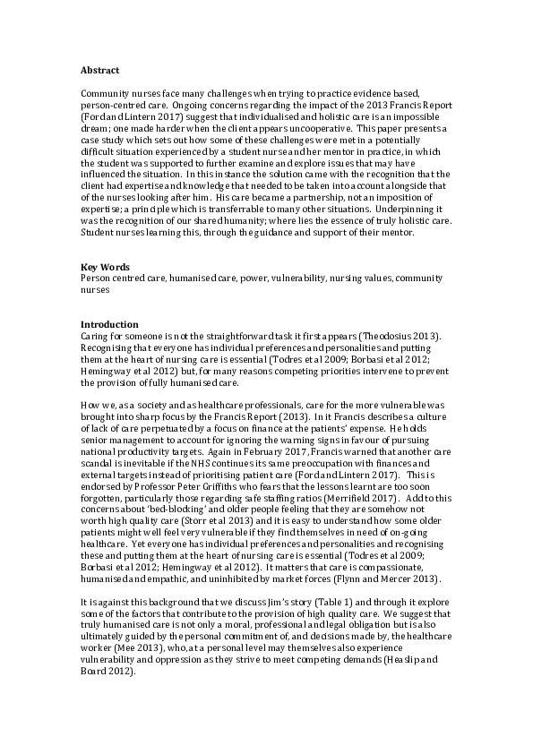 (PDF) Real world challenges in delivering person-centred care: A ...