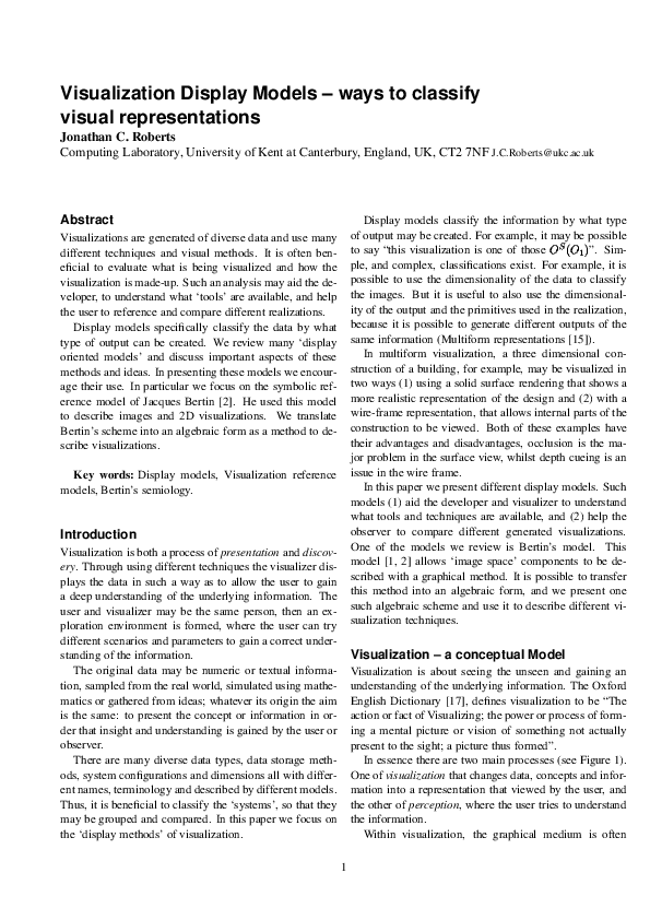(PDF) Display models: ways to classify visual representations