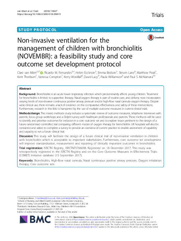(PDF) Non-invasive ventilation for the management of children with ...