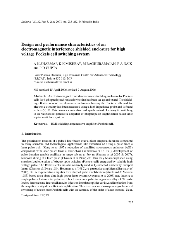 (PDF) Design and performance characteristics of an electromagnetic ...