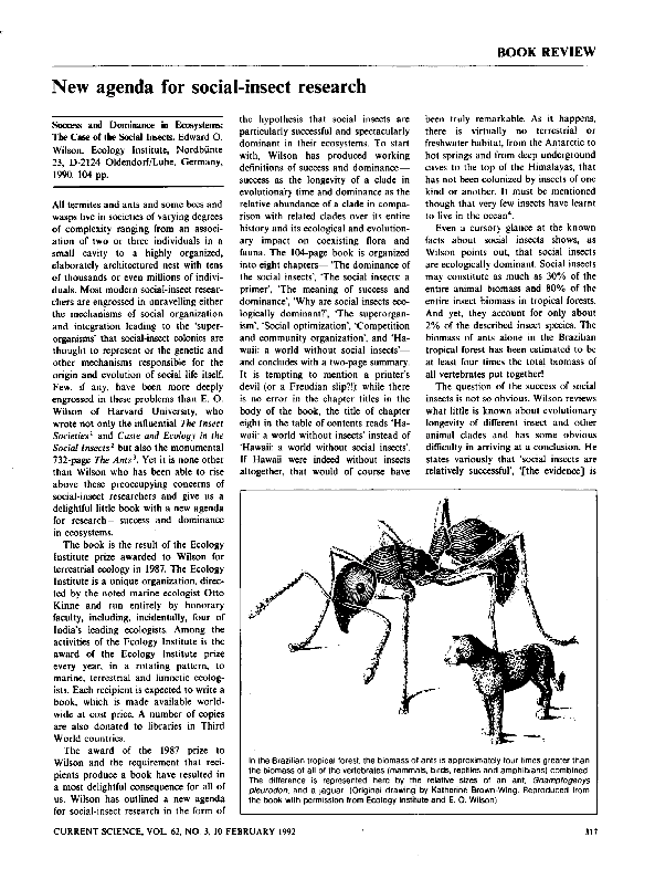 (PDF) New agenda for social insect research: A Review of Success and ...