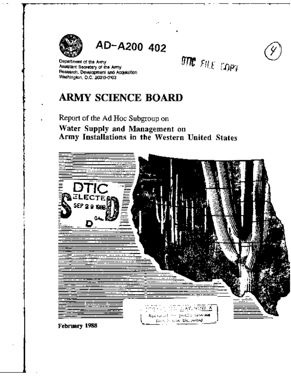 (PDF) Army Science Board (ASB) Report of the AD HOC Subgroup on Water ...