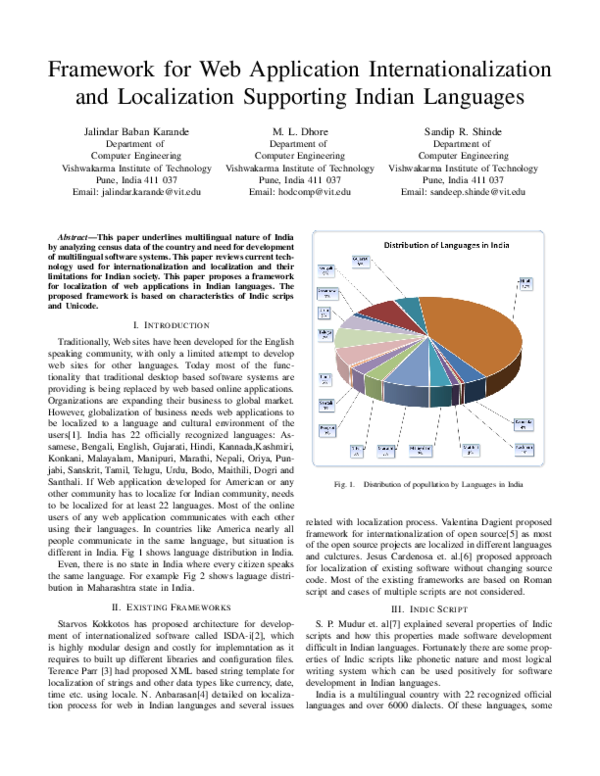 (PDF) Framework for Web Application Internationalization and Localization Supporting Indian ...