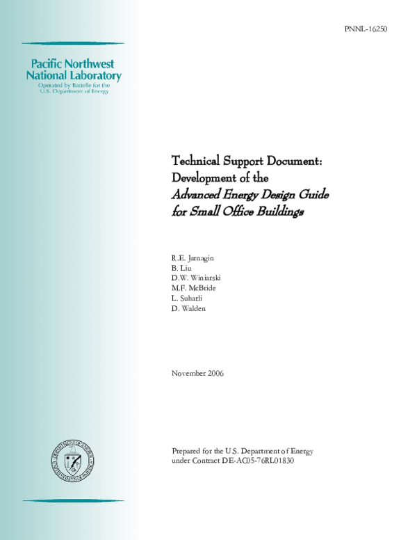(PDF) Technical Support Document: The Development of the Advanced ...