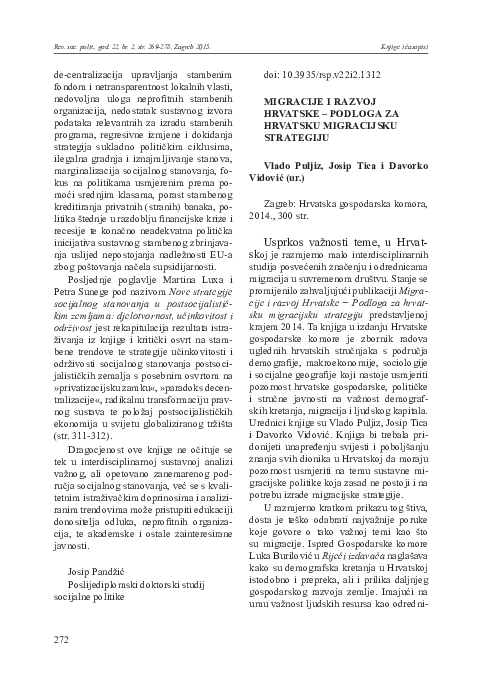(PDF) Migracije i razvoj Hrvatske - Podloga za hrvatsku migracijsku strategiju