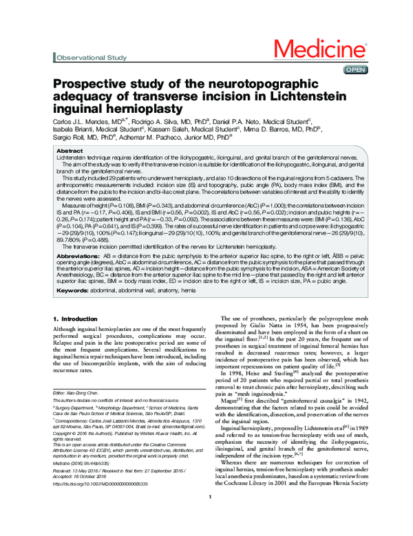 (PDF) Prospective study of the neurotopographic adequacy of transverse ...