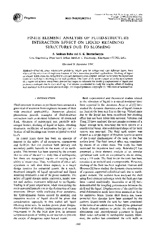 (PDF) Finite element analysis of fluid-structure interaction effect on liquid retaining ...
