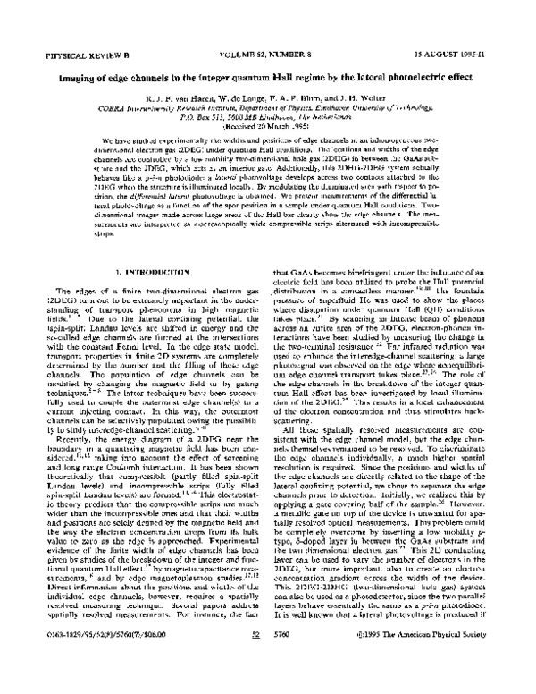 (PDF) Imaging of edge channels in the integer quantum Hall regime by ...