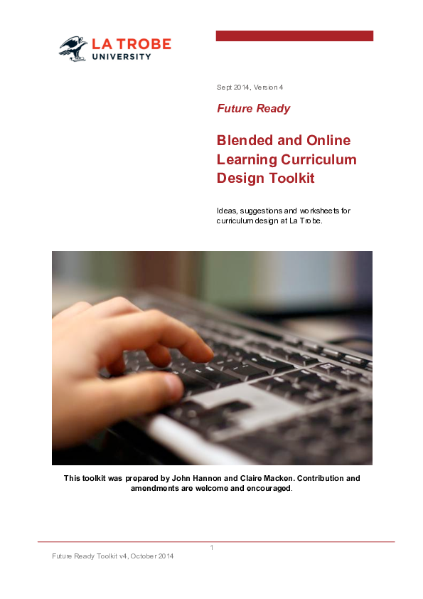 (PDF) Blended and Online Learning Curriculum Design Toolkit