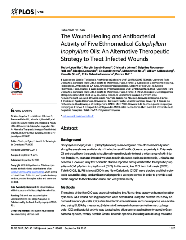 (PDF) The Wound Healing and Antibacterial Activity of Five Ethnomedical ...
