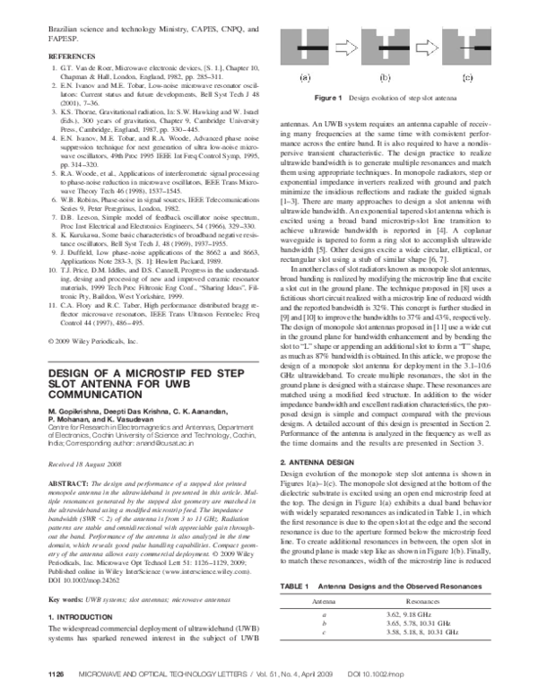 (PDF) Design of a microstip fed step slot antenna for UWB communication