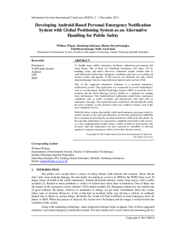 (PDF) Developing Android-Based Personal Emergency Notification System ...
