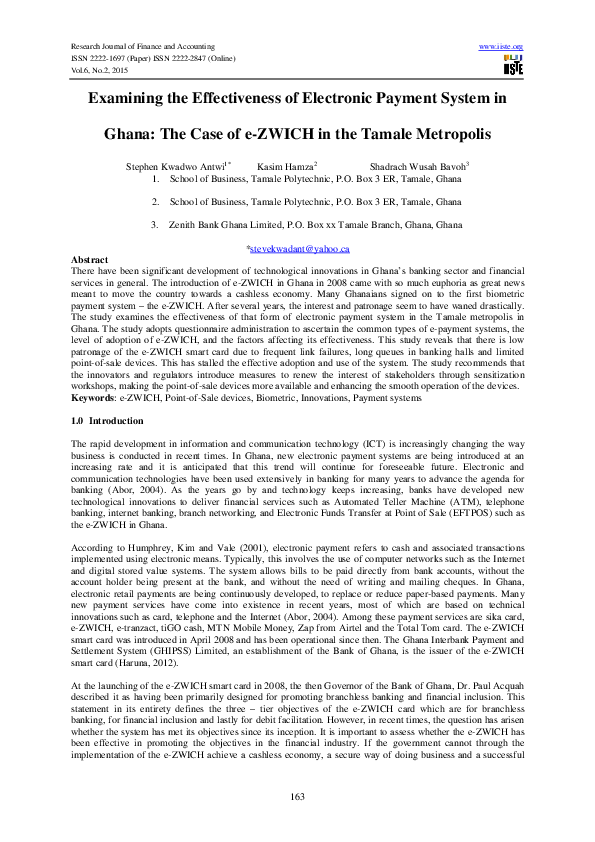 Free PDF Download Examining The Effectiveness Of Electronic Payment System In Ghana The Case free-pdf-download-examining-the-effectiveness-of-electronic-payment-system-in-ghana-the-case