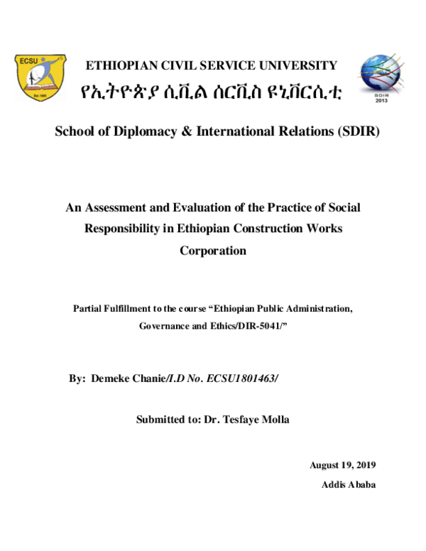 (PDF) An Assessment and Evaluation of the Practice of Social ...