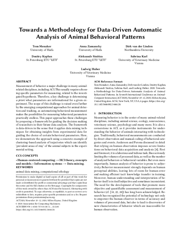 (PDF) Towards a Methodology for Data-Driven Automatic Analysis of ...