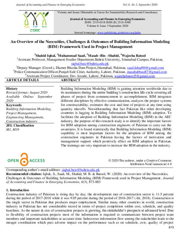 (PDF) An overview of the Necessities, Challenges Outcomes of Building ...