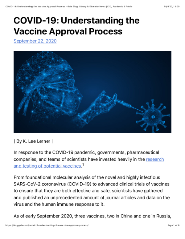 (PDF) COVID-19: Understanding the Vaccine Approval Process