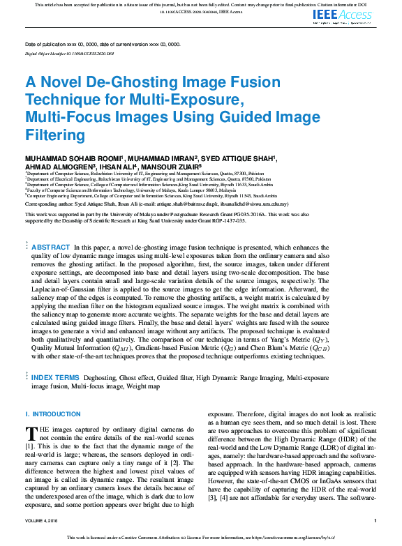 (PDF) A Novel De-Ghosting Image Fusion Technique for Multi-Exposure, Multi-Focus Images Using ...