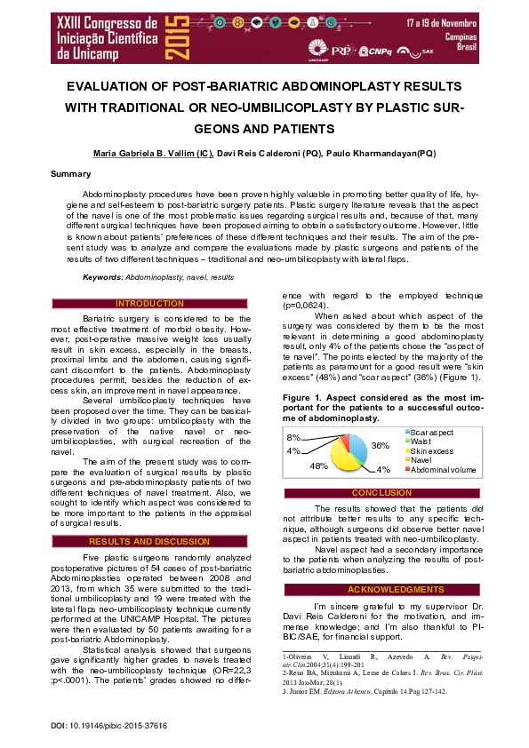 (PDF) Evaluation of Post-Bariatric Abdominoplasty Results with ...
