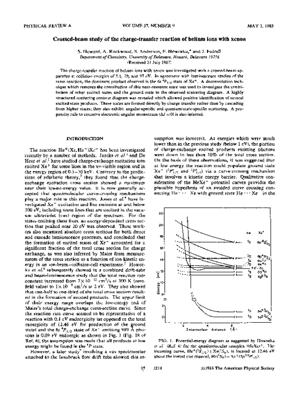 (PDF) Crossed-beam study of the charge-transfer reaction of helium ions ...