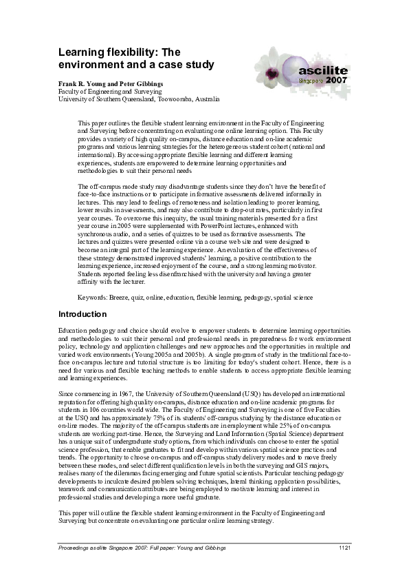 (PDF) Learning flexibility: The environment and a case study