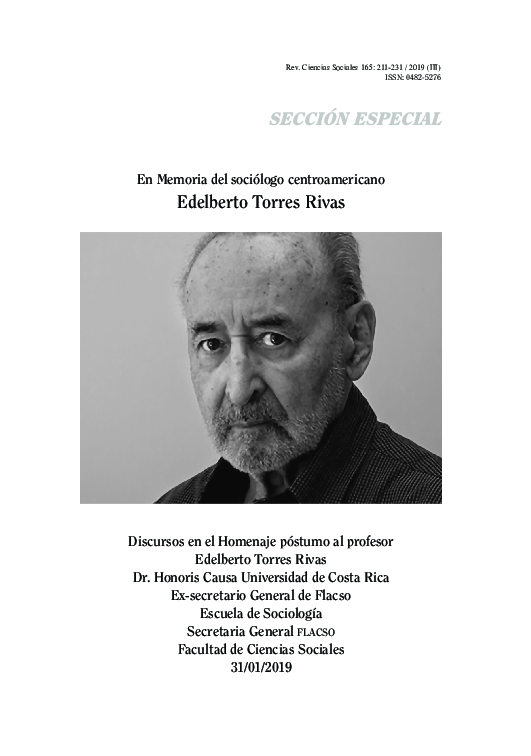 (PDF) Discursos en el Homenaje póstumo al profesor Edelberto Torres Rivas