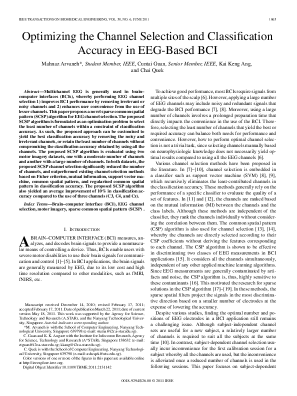 (PDF) Optimizing the Channel Selection and Classification Accuracy in ... (PDF) Optimizing the Channel Selection and Classification Accuracy in ...