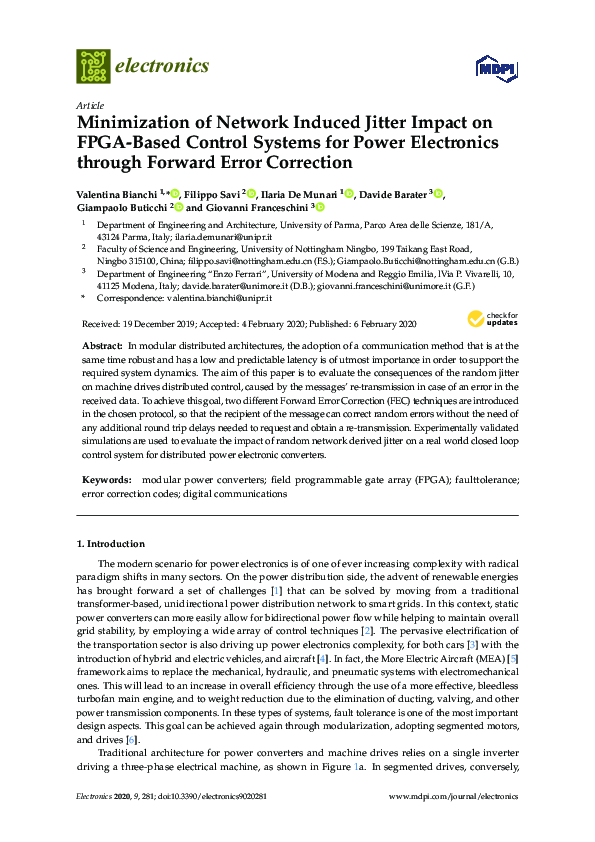 (PDF) Minimization of Network Induced Jitter Impact on FPGA-Based Control Systems for Power ...